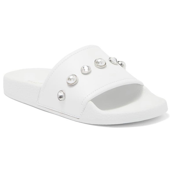 Stuart Weitzman | Shoes | Stuart Weitzman Sandals Pearlshine Poolslide ...